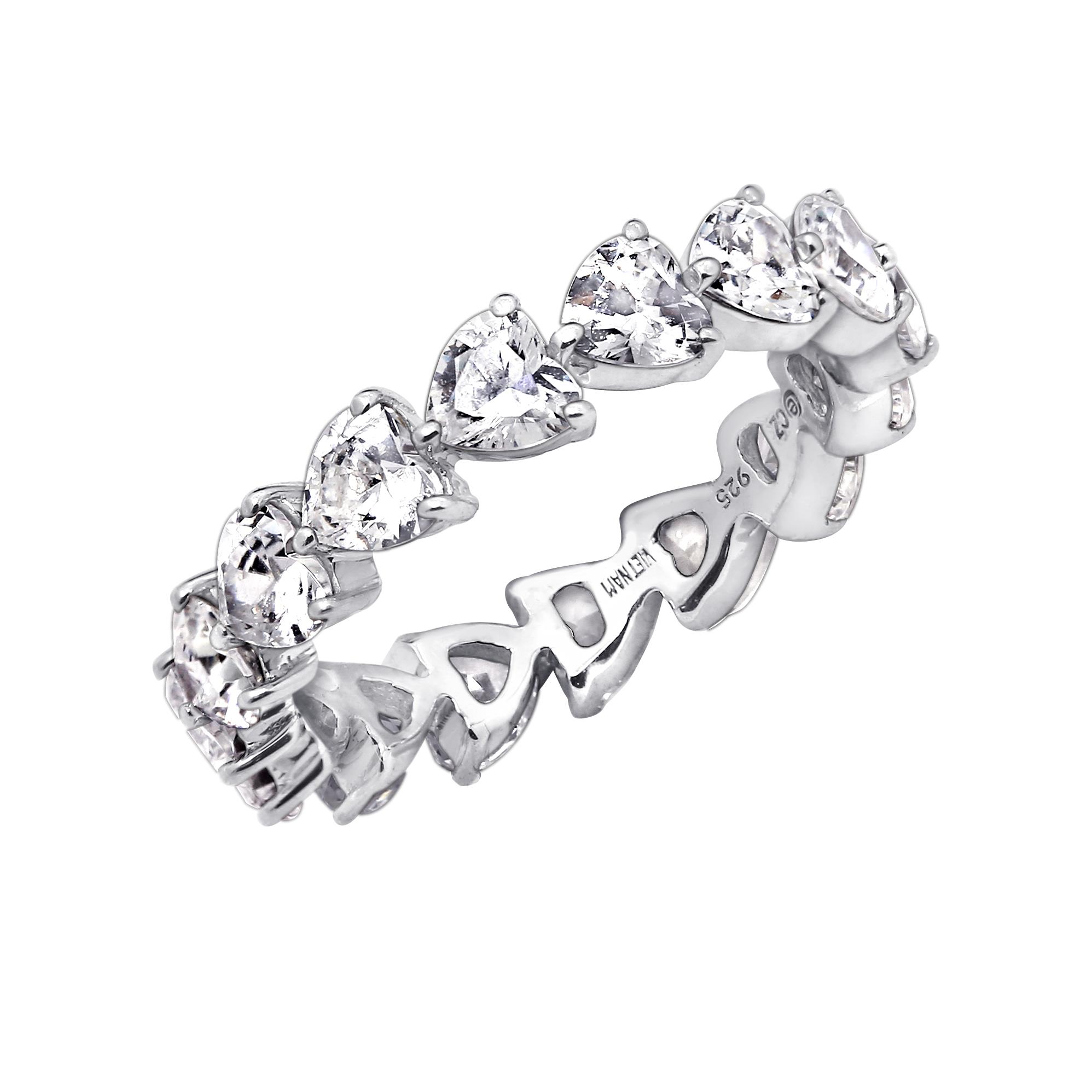 Radiance by Absolute™ Simulated Diamond Heart Prong-Set Eternity Ring | HSN