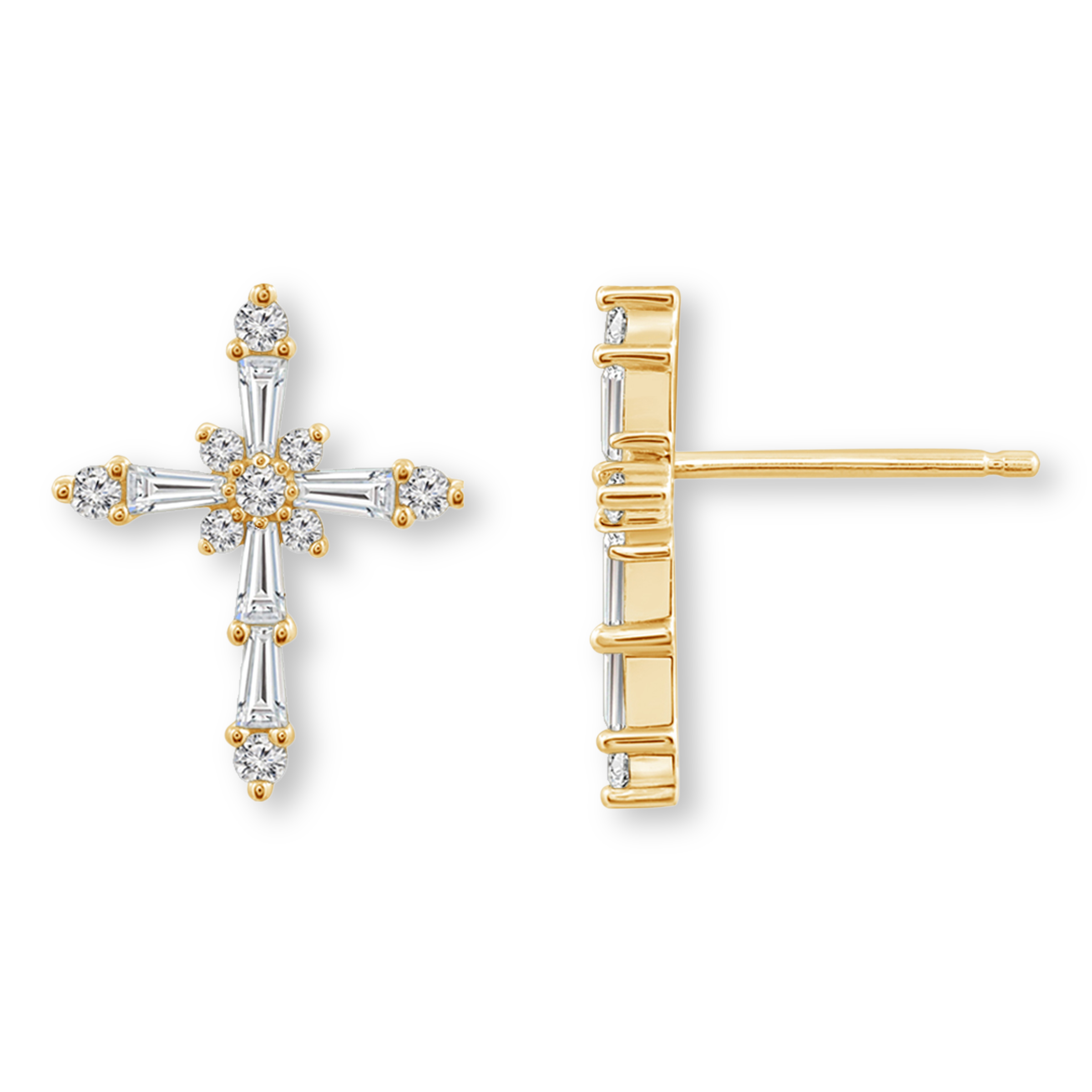 Radiance by Absolute™ Gold-Plated 9.62ctw Cross Stud Earrings | HSN