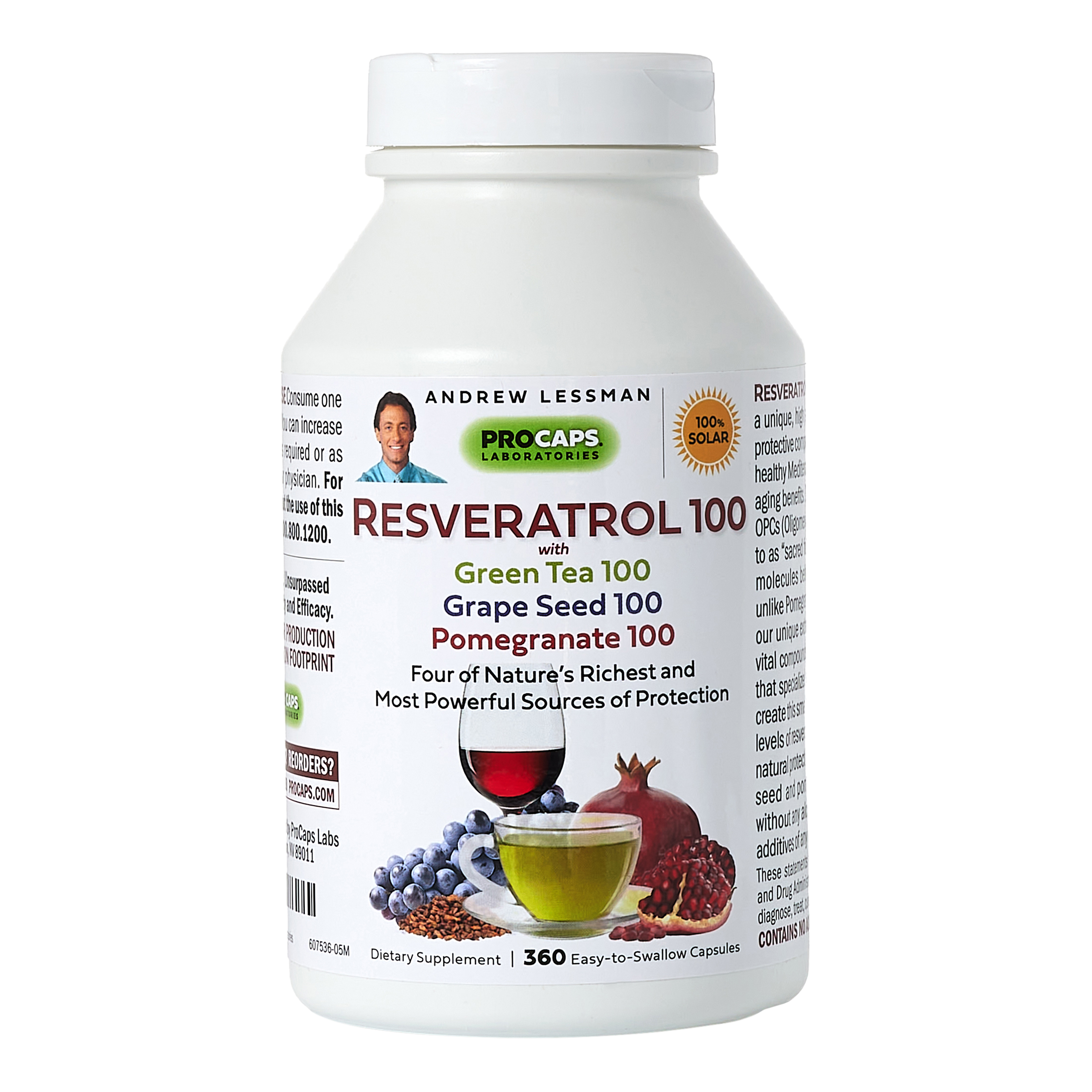 Andrew Lessman Resveratrol-100 with Green Tea Extract-100, Grape Seed ...