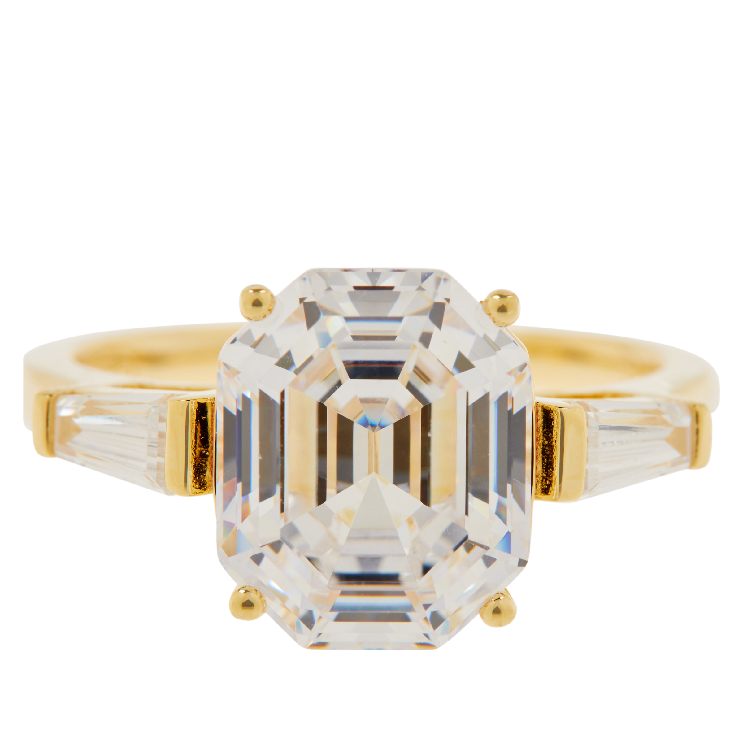"As Is" Radiance by Absolute™ Heirloom Cuboid Cut Three-Stone Ring ...