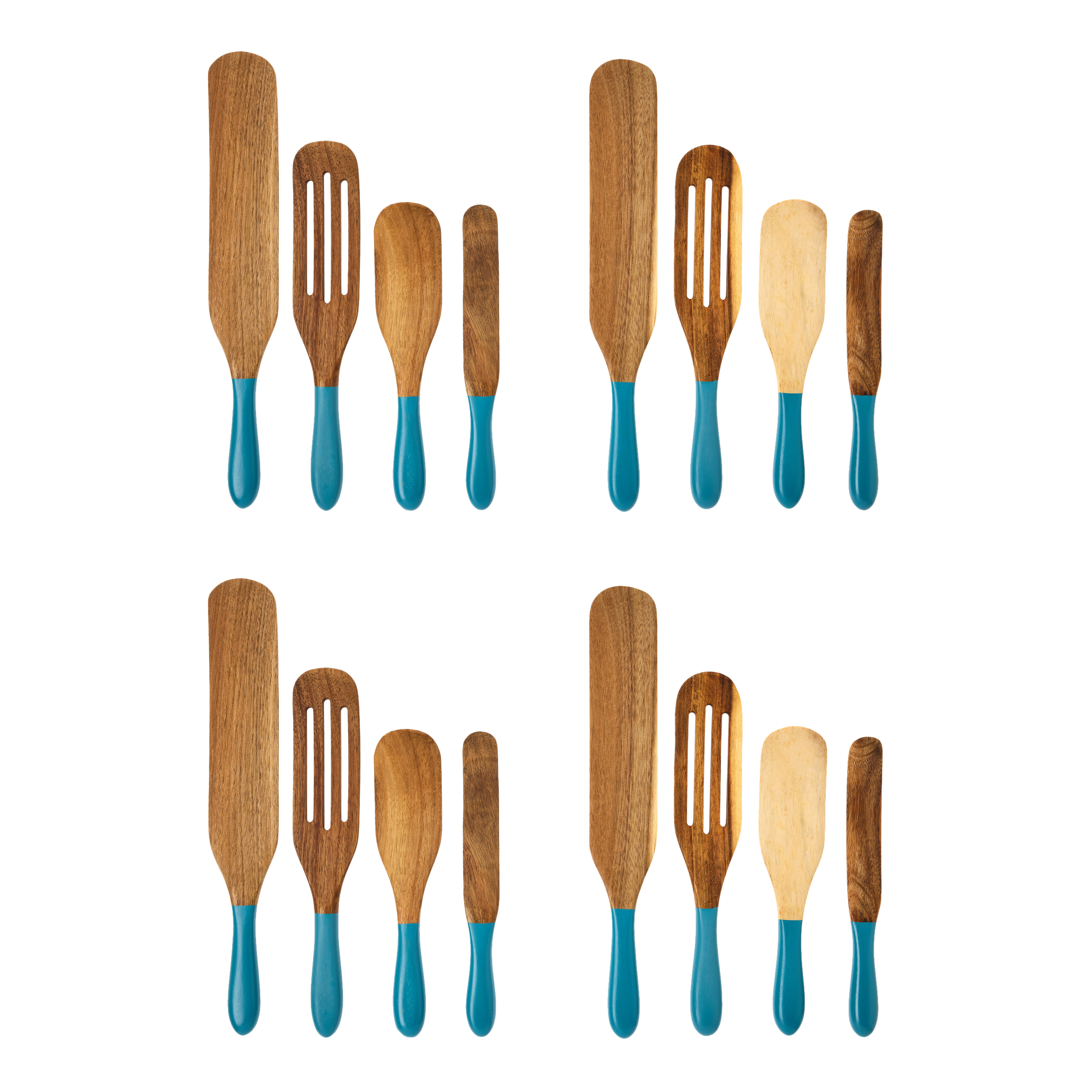 Kitchen HQ 4-pack of 4-piece Acacia Wood Spurtles Sets w/Gift Box ...