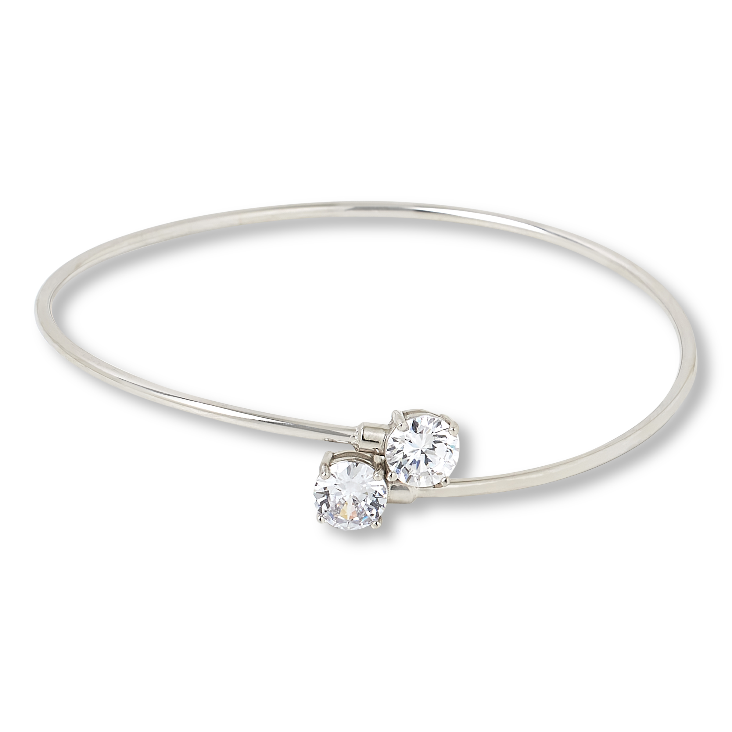 "As Is" Radiance by Absolute™ 4.34ctw Round Stne Bypass Bangle Brcelet ...