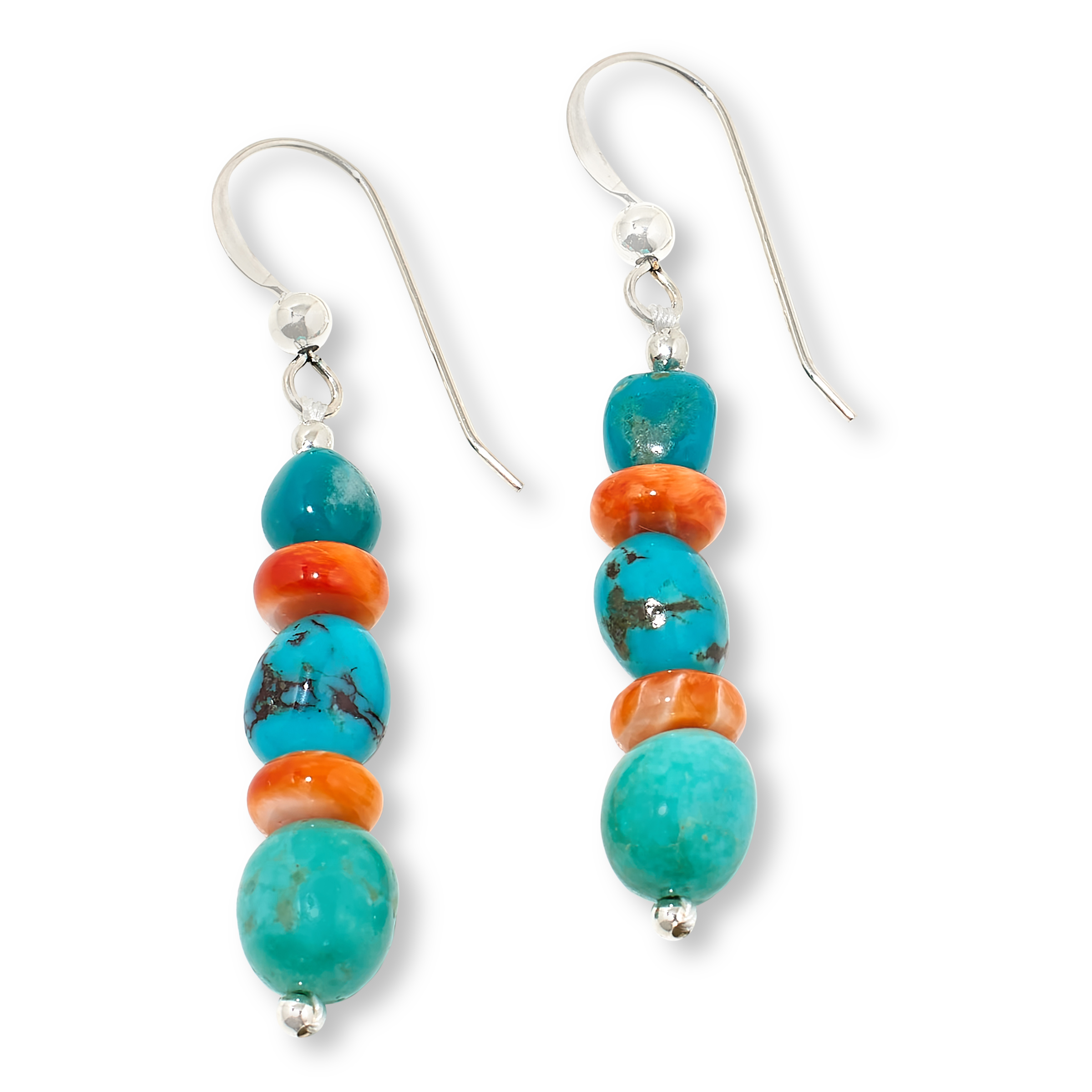 Jay King Azure Peaks Turquoise and Spiny Oyster Shell Drop Earrings | HSN