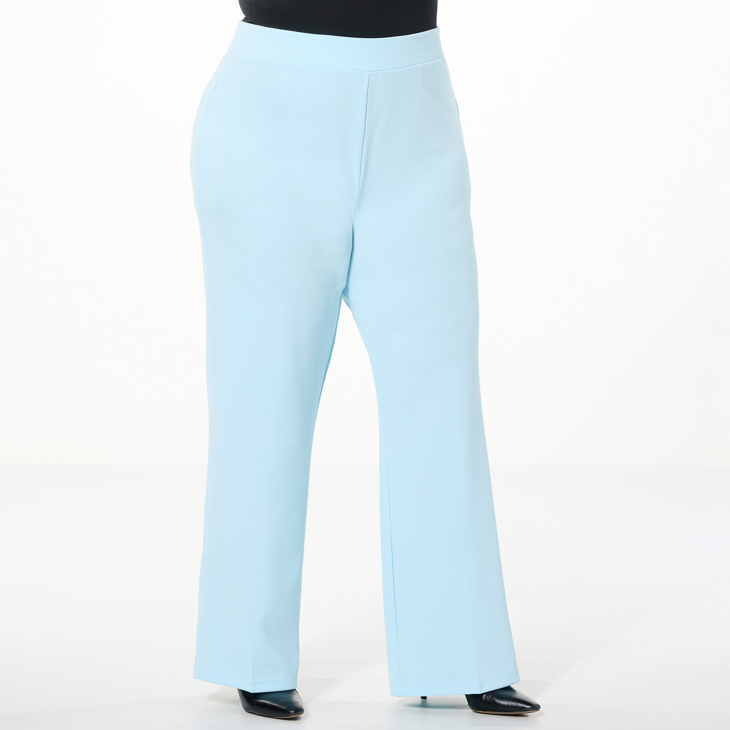 IMAN Global Chic Solid Crepe Pull-On Bootcut Pant | HSN