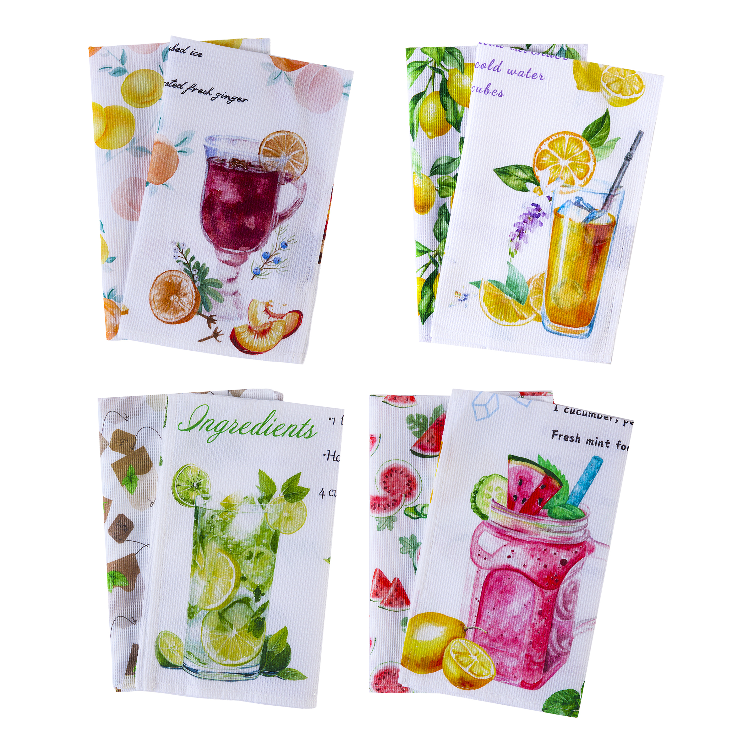 Emryn House 8-Piece Summer Tea Towel Set | HSN