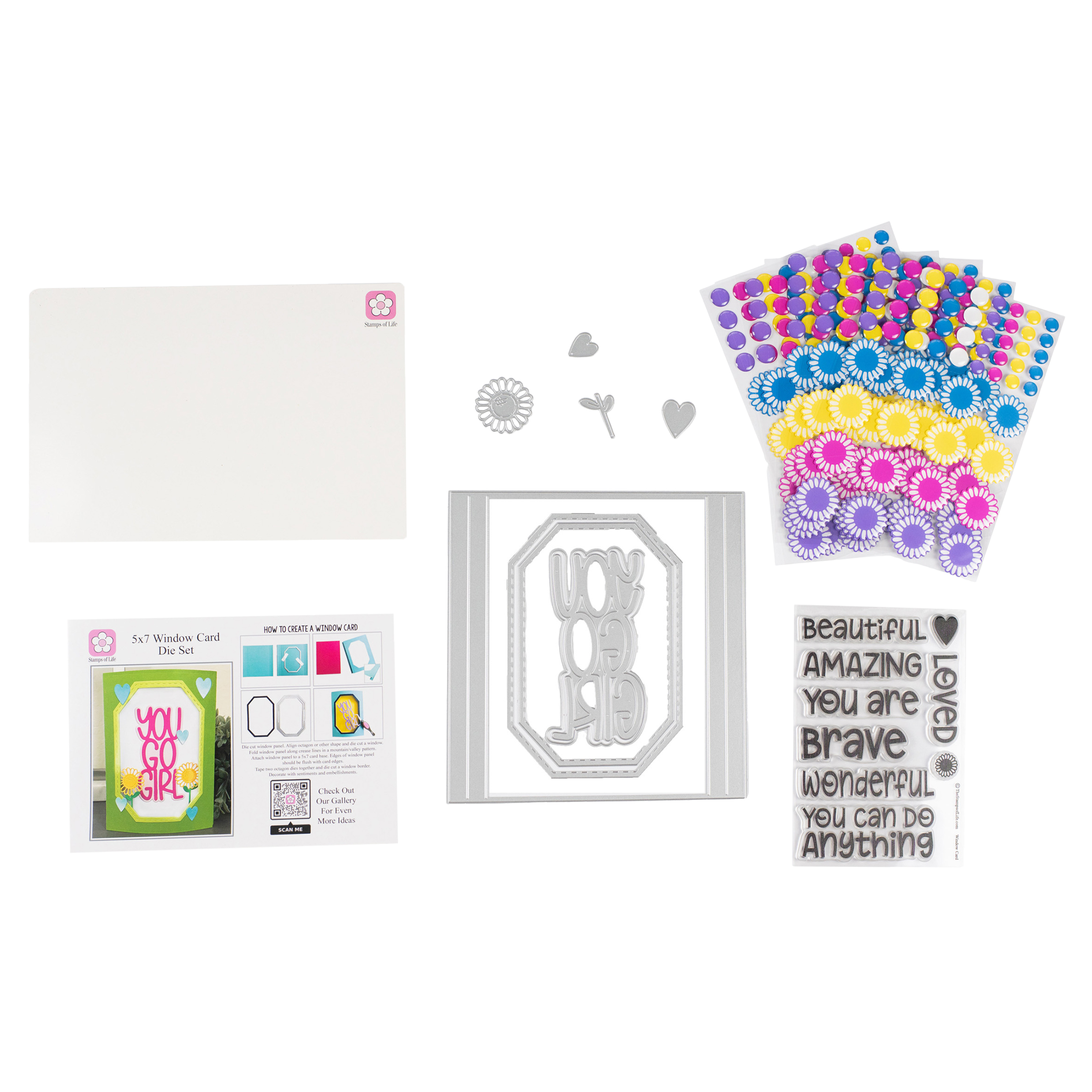 Stamps of Life 5" x 7" Window Card Front Stamp and Die Set | HSN