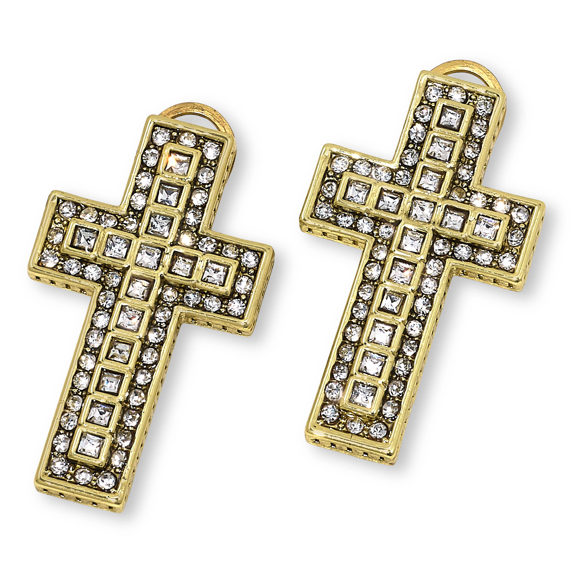 "As Is" Heidi Daus Sheer Heaven Crystal Cross Stud Earrings | HSN