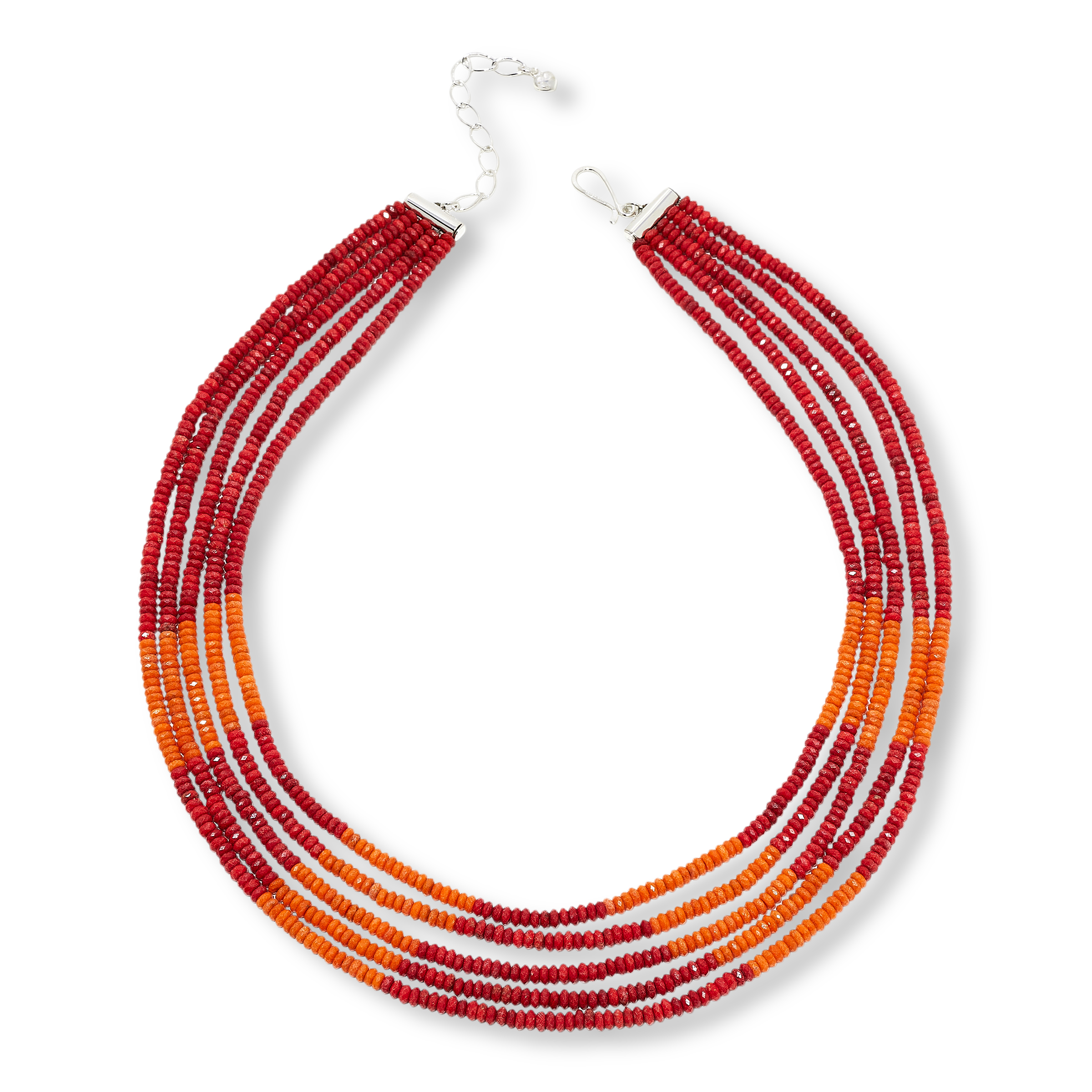 Jay King 5-Strand Red and Orange Coral 18" Necklace | HSN