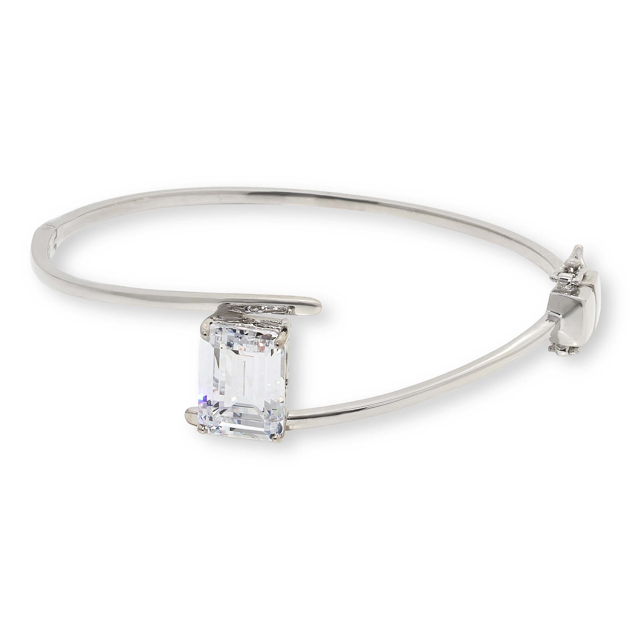 Radiance by Absolute™ 13.83ct Emerald Cut Bypass Bangle Bracelet | HSN