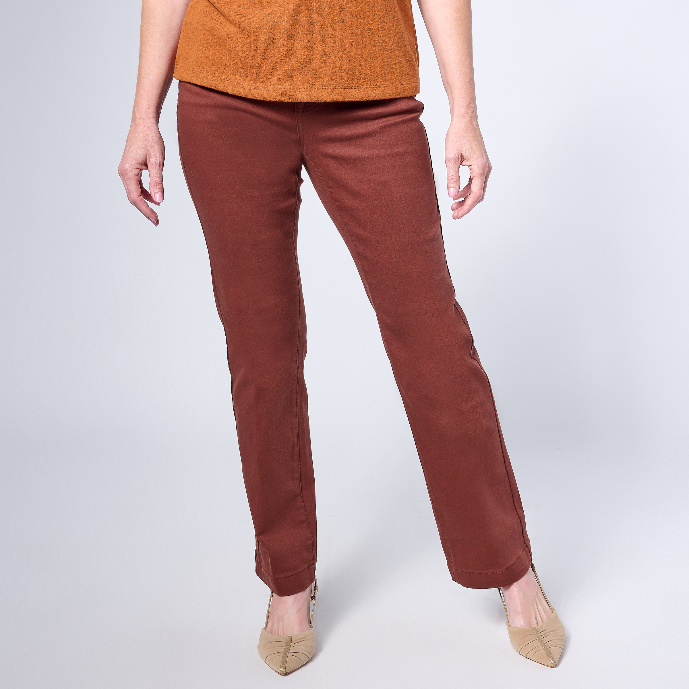 DG2 Virtual Stretch Angled Pocket Trouser Jean - Cocoa or Forest | HSN