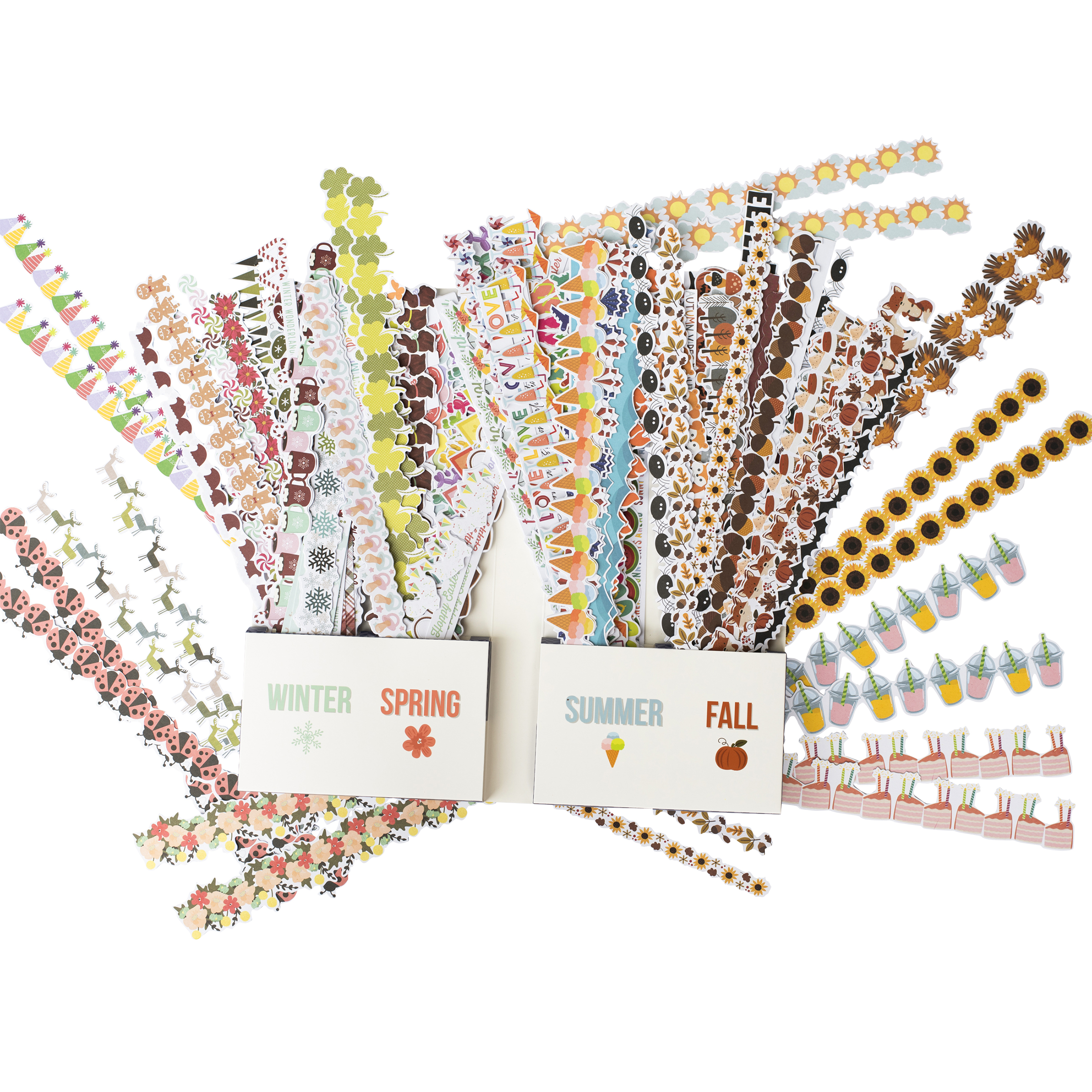 Kingston Crafts 4 Seasons 12" Borders with Storage Folder - Set of 198 ...