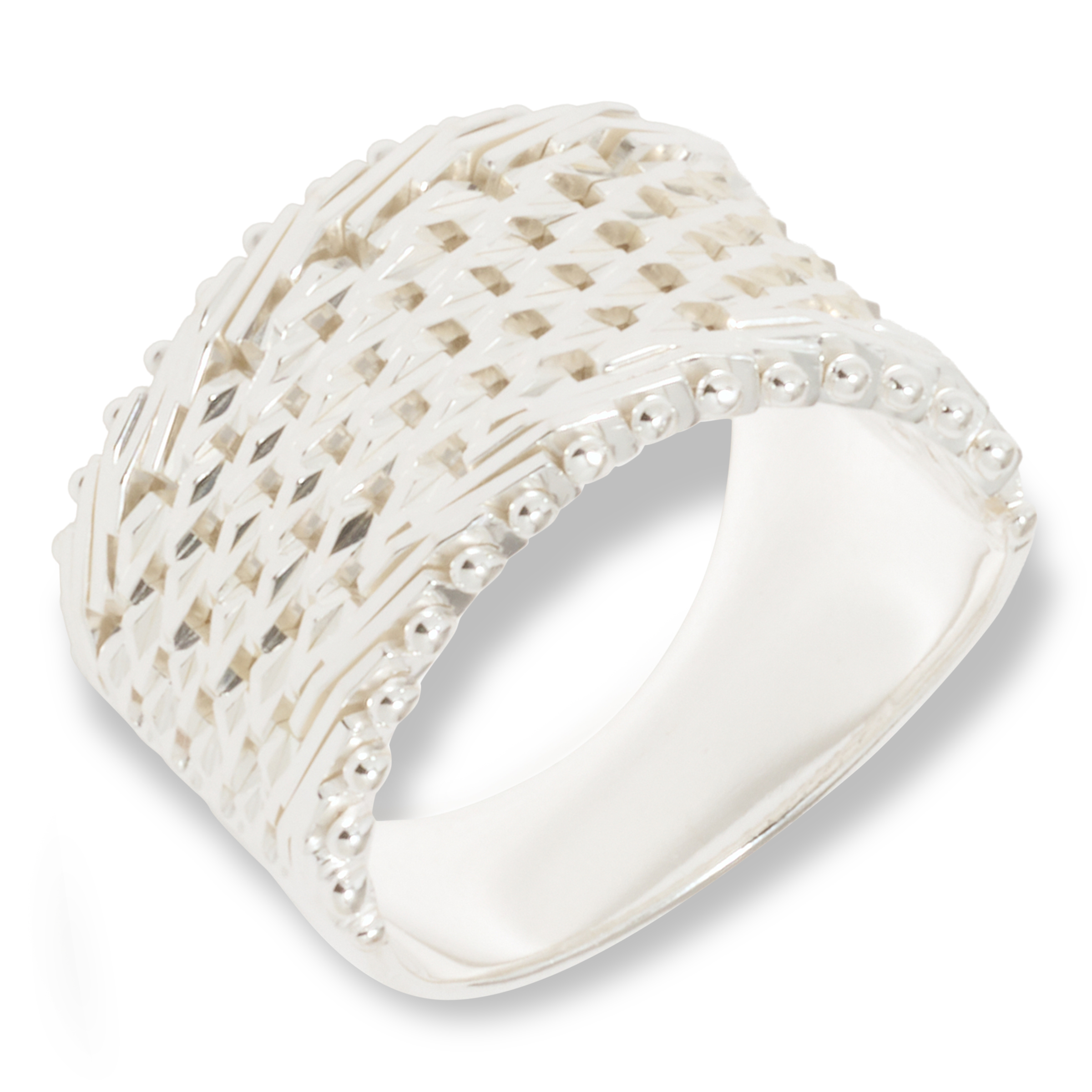 Imperial Silver Ultra Lamé Sterling Silver Diamond-Cut Wide-Band Ring | HSN