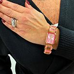 Barbie Women's Pink Sunray Dial Octagon Bracelet Watch | HSN