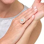 Rarities Gold-Plated Opal and White Zircon Flower Ring | HSN