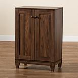 Wholesale Interiors Nissa Wood 2-Door Shoe Storage Cabinet | HSN
