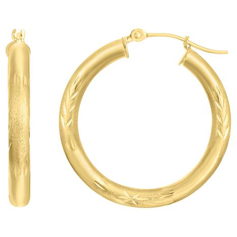14K Yellow Gold Hoop Earring | HSN