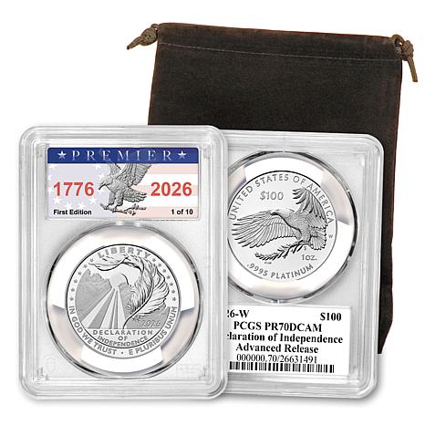 2026 $100 Platinum Proof 70 Advanced Release Coin | HSN