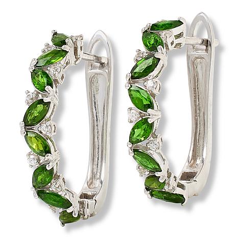 "As Is" Colleen Lopez Marquise-Cut Gemstone & White Zircon Earrings | HSN