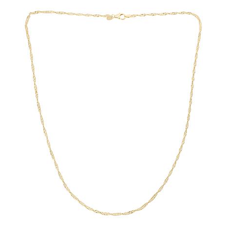 Bellezza 22" Bronze Diamond-Cut Singapore-Link Chain Necklace ...