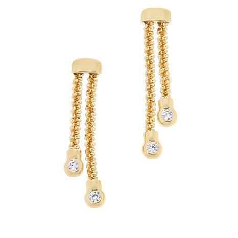 Bellezza Bronze Cubic Zirconia Sparkle Chain Drop Earrings | HSN