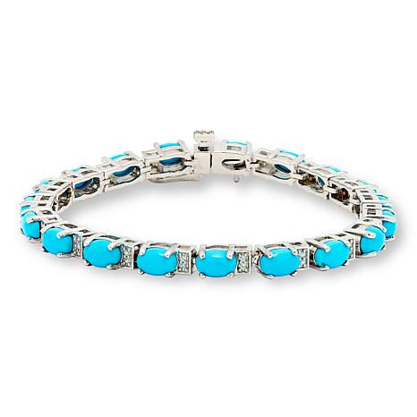Colleen Lopez Sleeping Beauty Turquoise and Zircon Line Bracelet | HSN