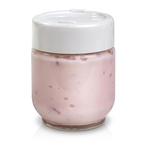 Euro Cuisine Set of 8 Extra Glass Yogurt Jars with Date-Setting Lids ...