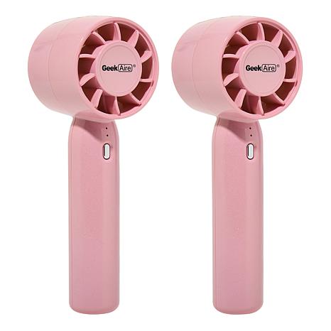 Geek Aire set of 2 Mini Sparkle Rechargeable Handheld Fans - 23291549 | HSN