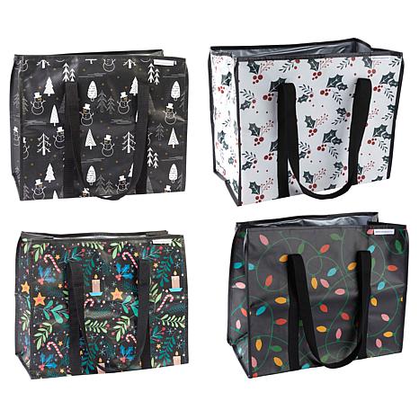 Improvements 4-pack Super Shopper Holiday Totes - 23651943 | HSN
