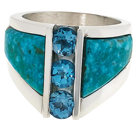 Jay King Gallery Collection Sonoran Blue Turquoise and Blue Topaz Ring ...