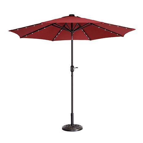 Nature Spring 9' Patio Umbrella with LED Lights | HSN