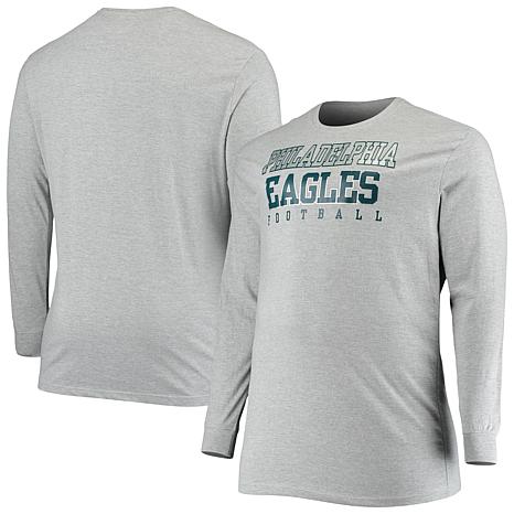 Officially Licensed NFL Men's Gray Big & Tall Long Sleeve - Eagles ...