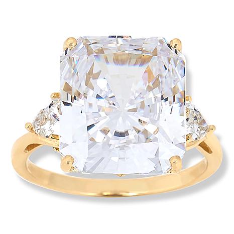 Radiance by Absolute™ 19.50ctw 10K Gold Emerald-Cut Cocktail Ring ...