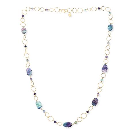 Rarities Gold-Plated Multigemstone 34" Necklace | HSN