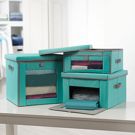(HSN) StoreSmith 3-piece Collapsible Dual-Access Storage Bins ...
