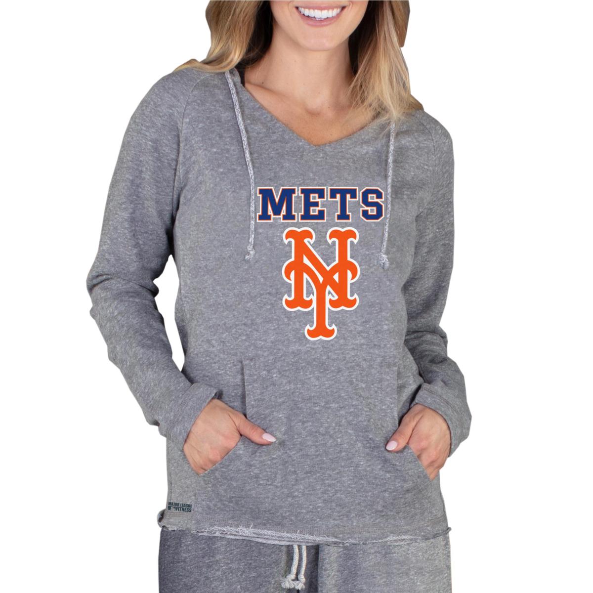 Officially Licensed MLB Mainstream Ladies L/S Hooded Top - Mets ...