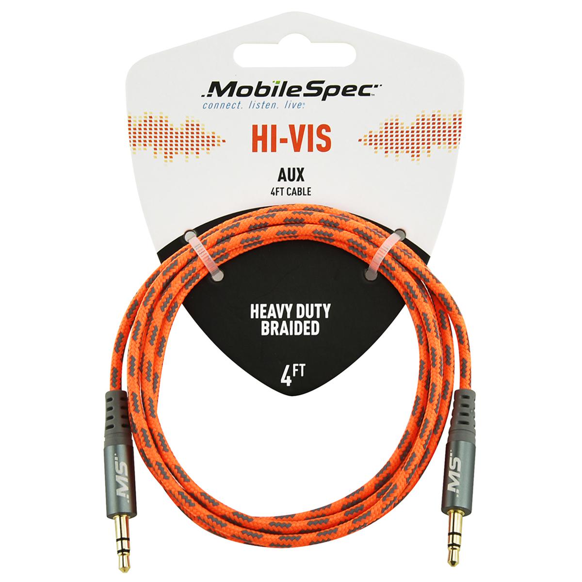 MobileSpec Hi-Vis 4ft Aux Cable, Orange - 20099827 | HSN