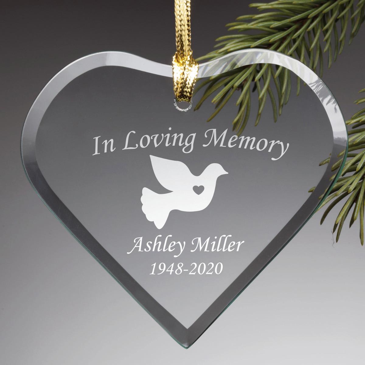 In Loving Memory Personalized Glass Ornament | HSN