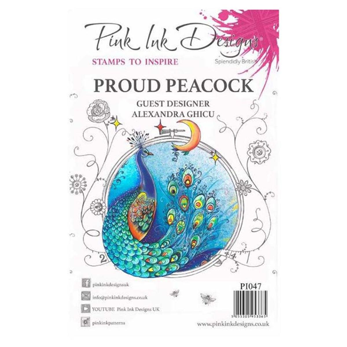 Pink Ink Designs Clear Stamp Proud Peacock - 20383443 | HSN