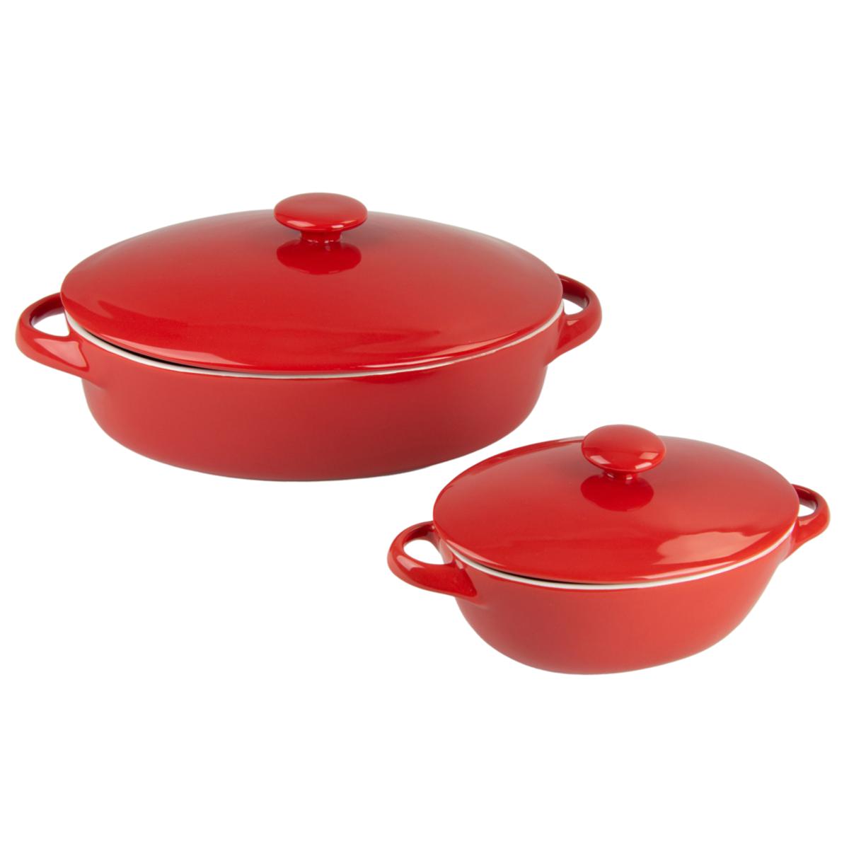 10 Strawberry Street Sienna Covered Casserole 10" and 7" Bakeware Set ...