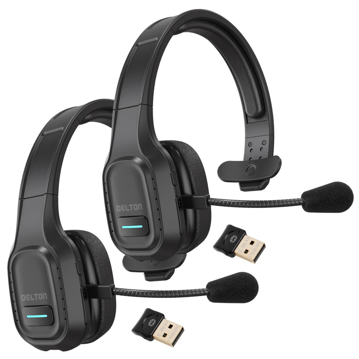 Delton Professional Wireless Headset w/Microphone & USB Dongle 2-pack | HSN
