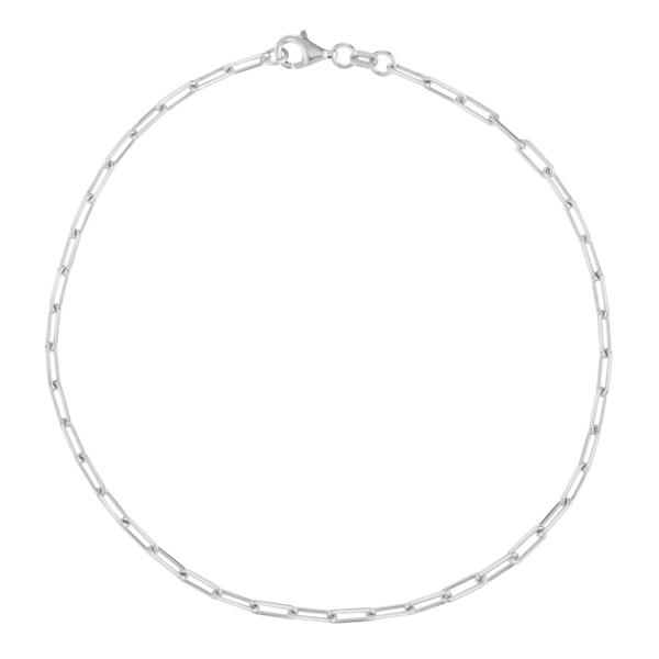 Sterling Silver Diamond-Cut Paperclip Chain Anklet - 20630635 | HSN