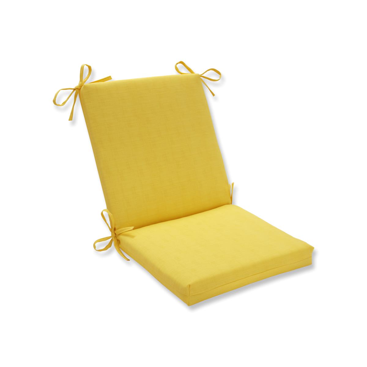 Pillow Perfect Fresco Solids Squared Corners Chair Cushion - Yellow ...