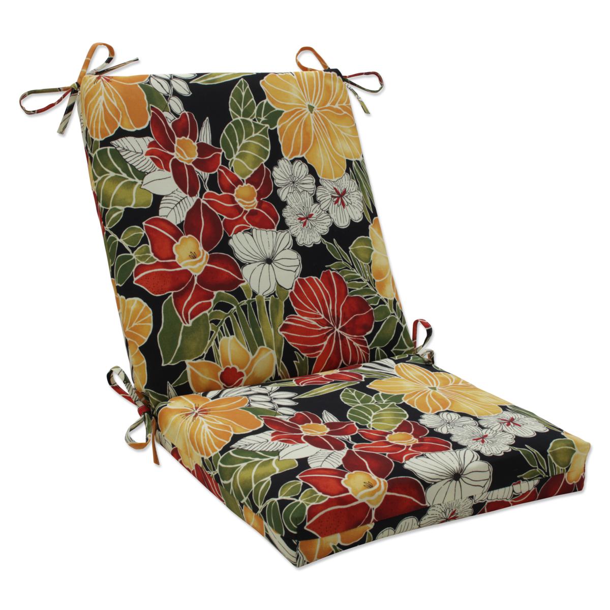 Pillow Perfect Clemens Noir Squared Corners Chair Cushion - Black ...