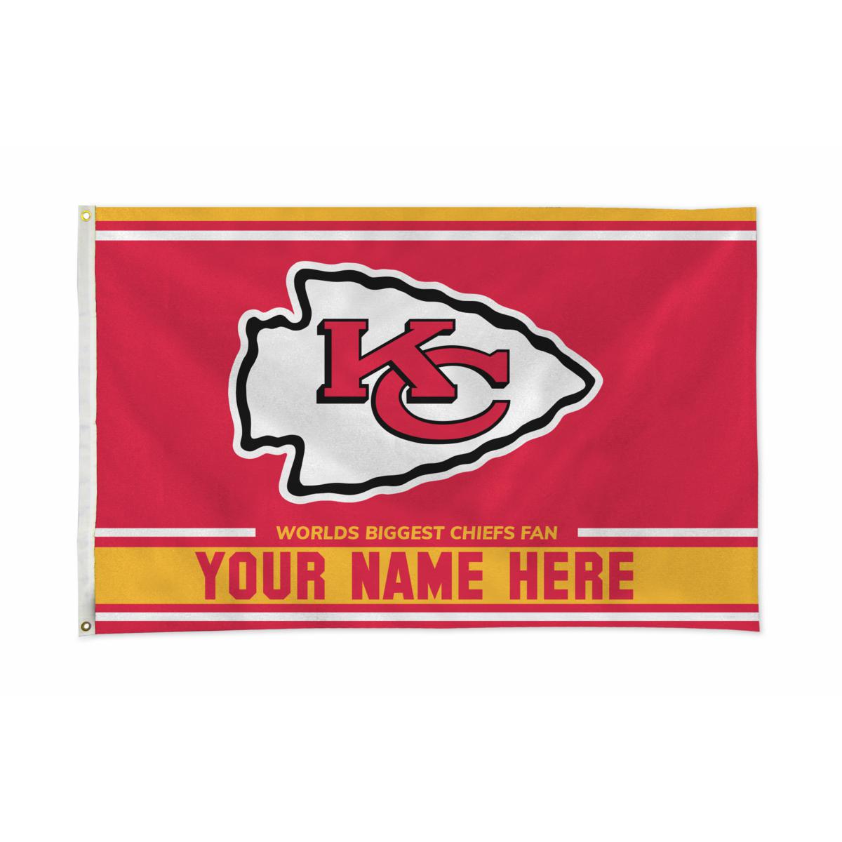 Officially Licensed NFL Kansas City Chiefs Personalized Banner Flag ...