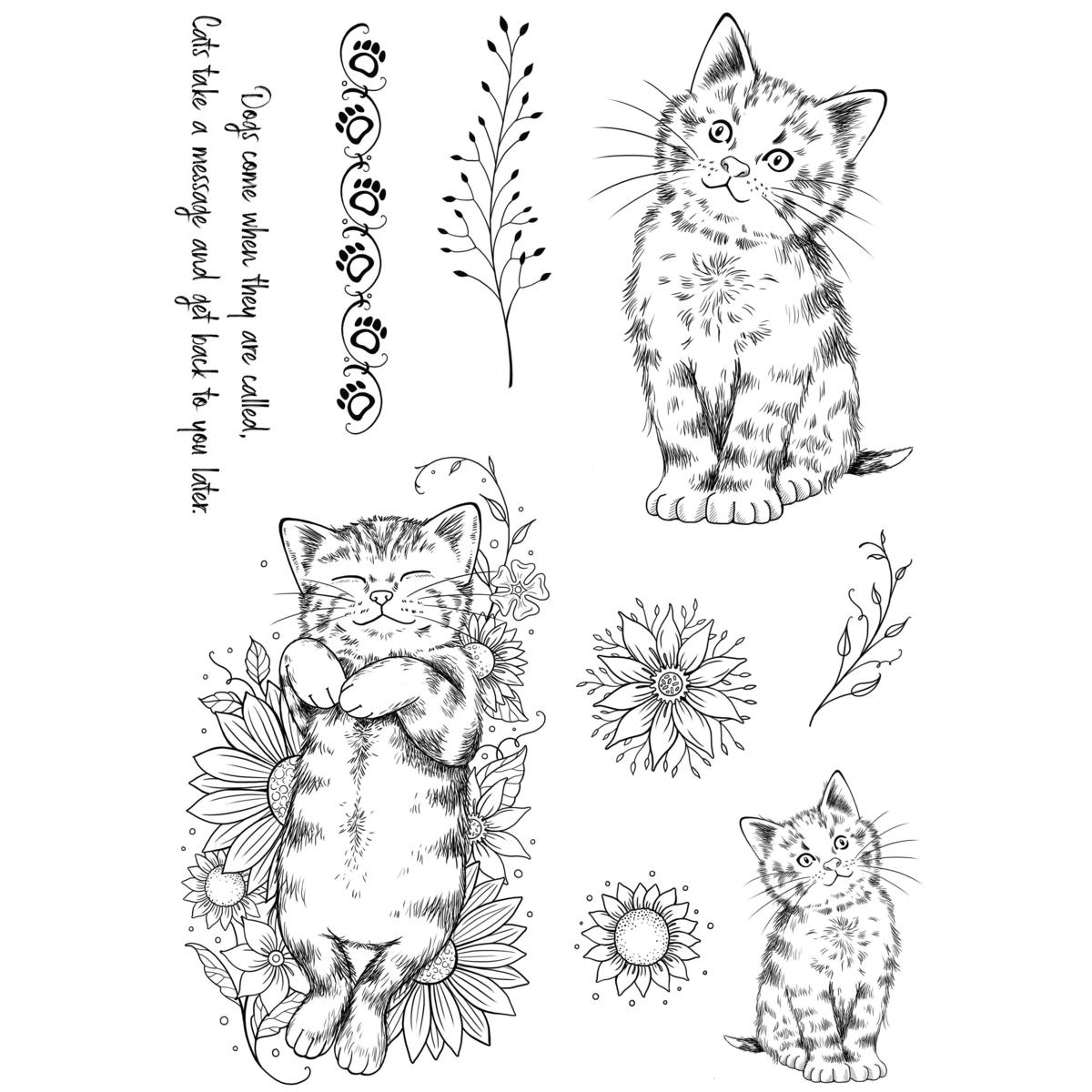 Pink Ink Designs Kitten 6" x 8" Clear Stamp Set - 20665871 | HSN