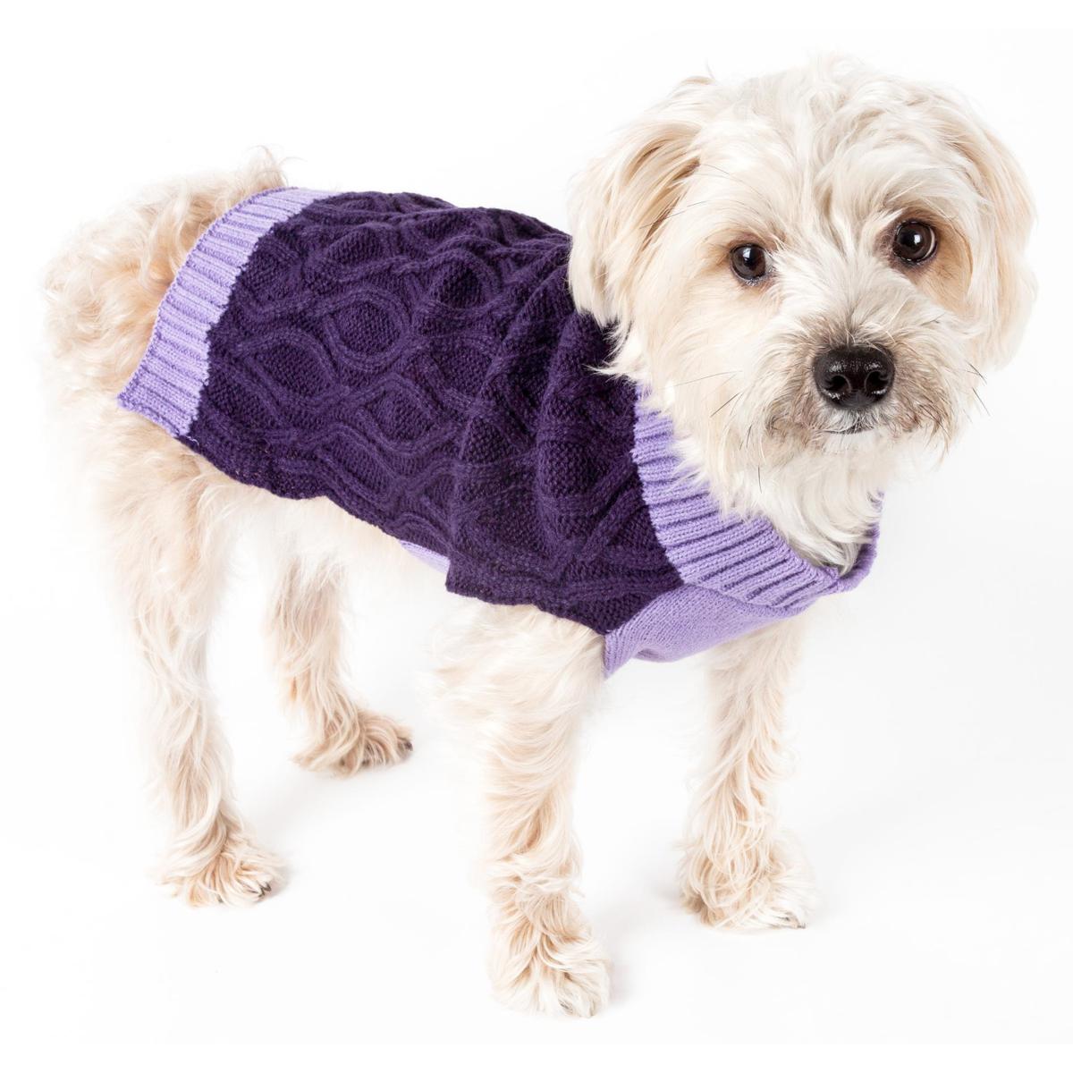 Pet Life Oval Weaved Heavy Knitted Fashion Designer Dog Sweater | HSN