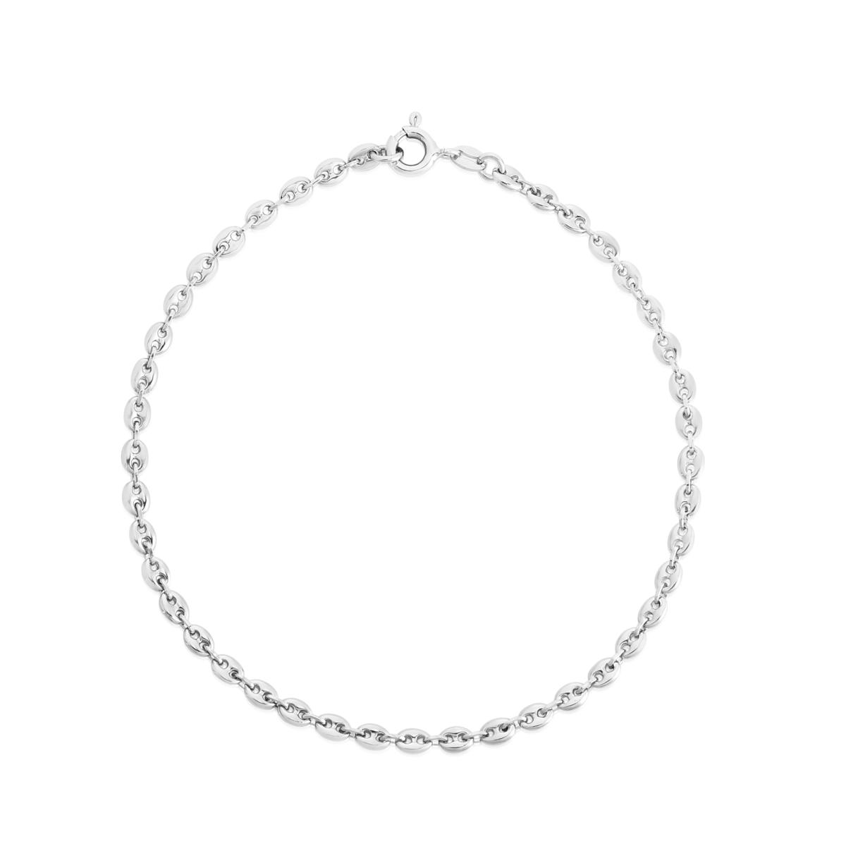Sterling Silver Puffed Mariner Chain Anklet - 20741816 | HSN