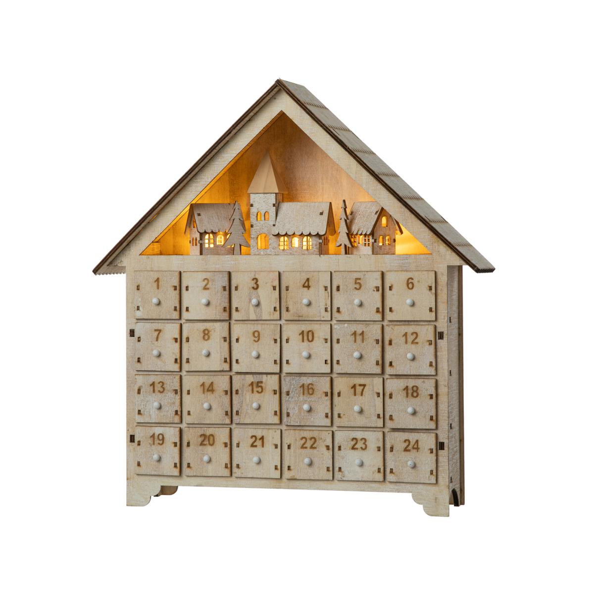 Glitzhome 15.25in H Wooden LED Countdown Farmhouse | HSN