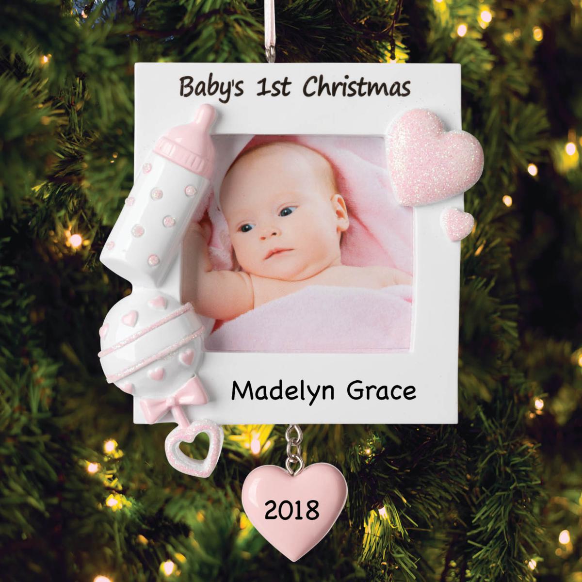 Baby Girl's 1st Christmas Personalized Frame Ornament - 20745311 | HSN