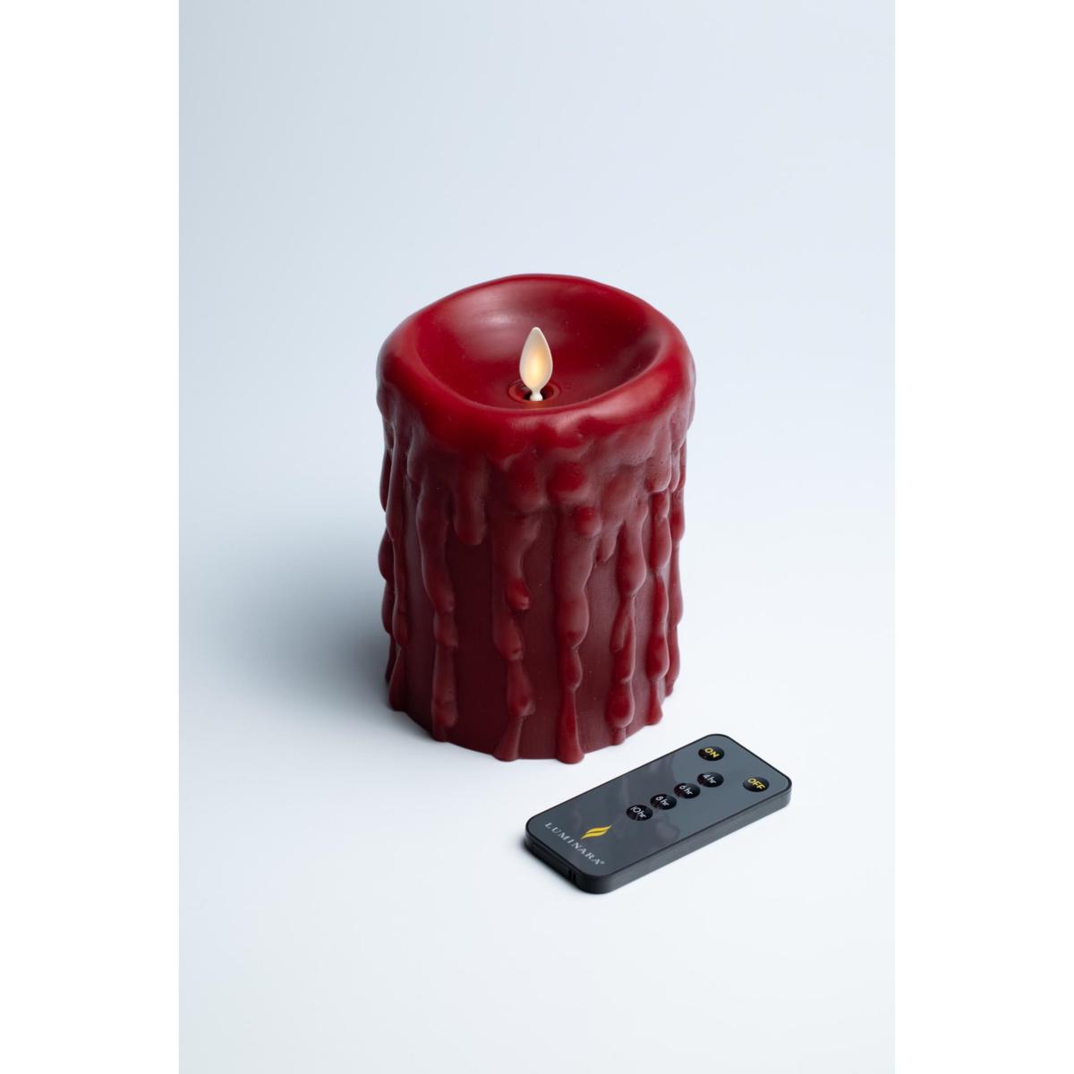 Luminara 5" Tall Heavy Wax Drip Flameless Candle with Remote Control ...